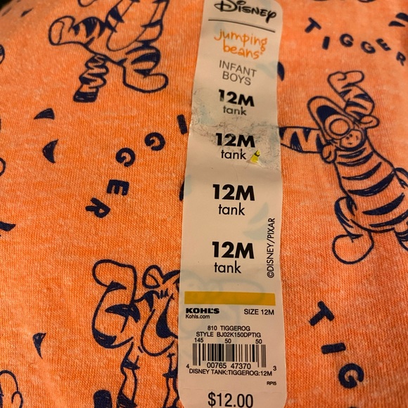 Disney | Shirts & Tops | Disney Tigger Tank Orange With Navy Print And ...